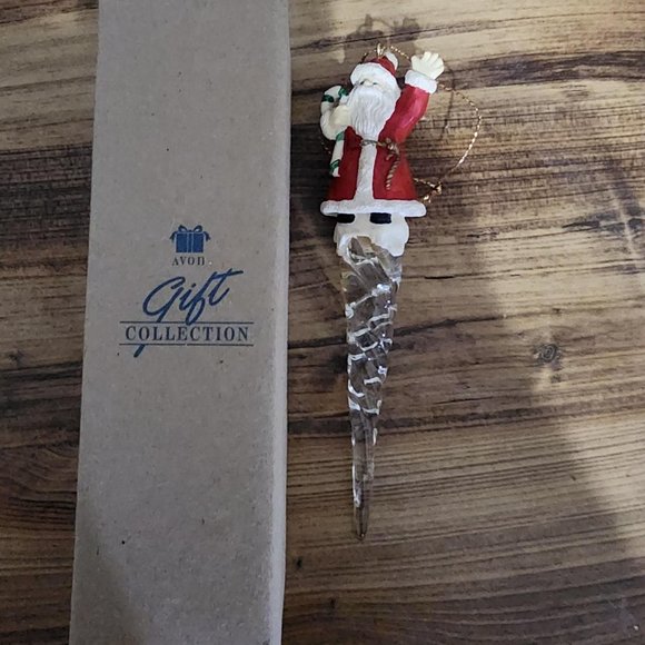 Avon | Holiday | Vintage Avon Icicle Fun Ornament Santa With Candy Cane ...